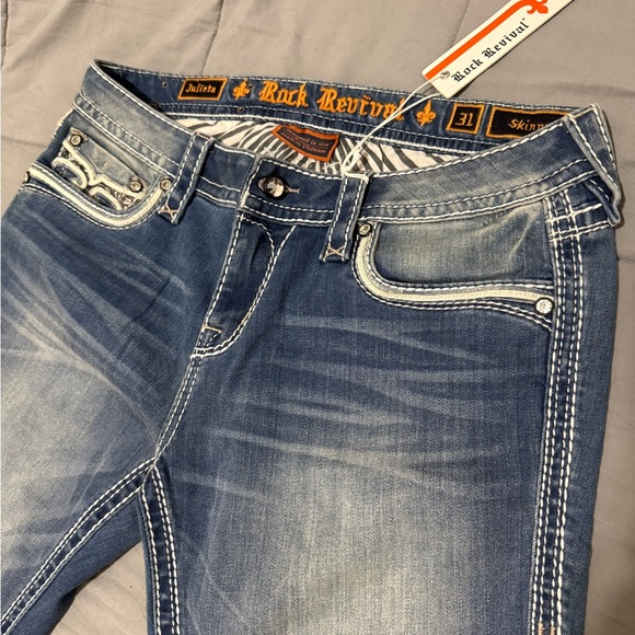 Rock Revival | Jeans | Rock Revival Blue Jeans With White Accents ...